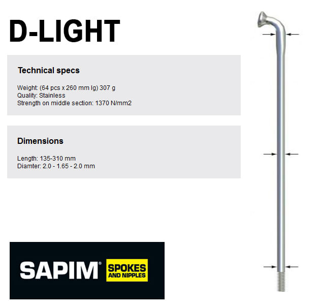 Sapim D-Light Spoke - Individual | FastStore PDP